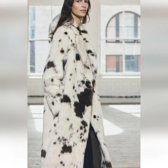 Zara | Jackets & Coats | Zara Faux Fur Animal Print Coat Zw Collection | Poshmark